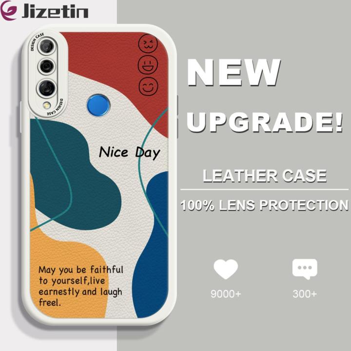 Jizetin for Huawei Y9 Prime 2019 Back Cover Colorful Graffiti Lambskin ...