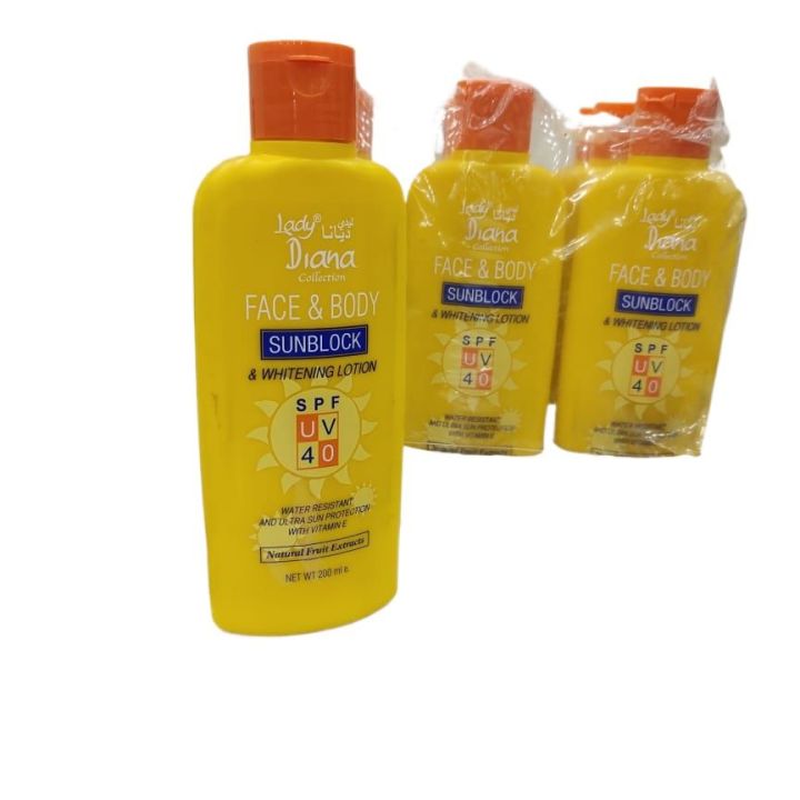 Lady Diana Sunblock Cream and Whitening Lotion With Vitamin E SPF 40 ...