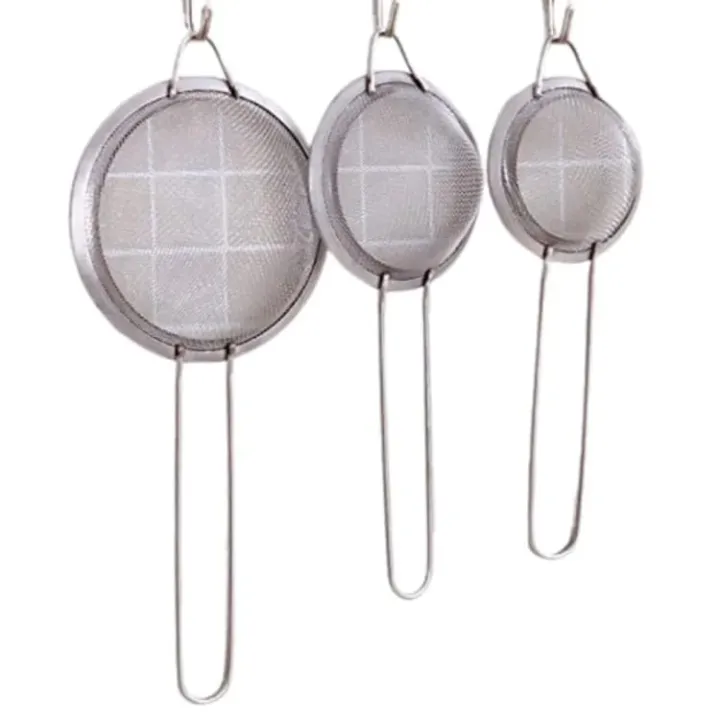 CHAI CHANNI 3IN1.\ Pack of 3 Metal Tea Strainer Set, Silver, 3 Pieces ...