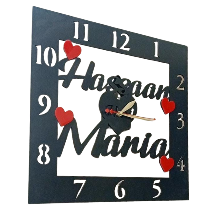 Customized Wooden Wall Clock with Name – Personalized Laser Cut Wall ...