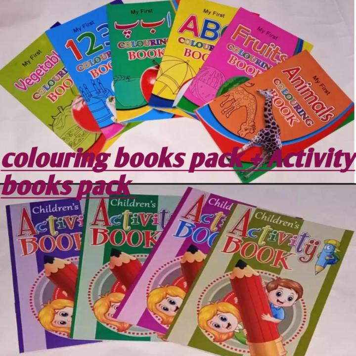 Colouring book + Activity books packs for kids - 6 colouring books & 4 ...