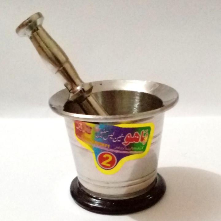 100% Stainless Steel Spice Grinder, Size # , Hawan Dasta Imam Dasta For ...