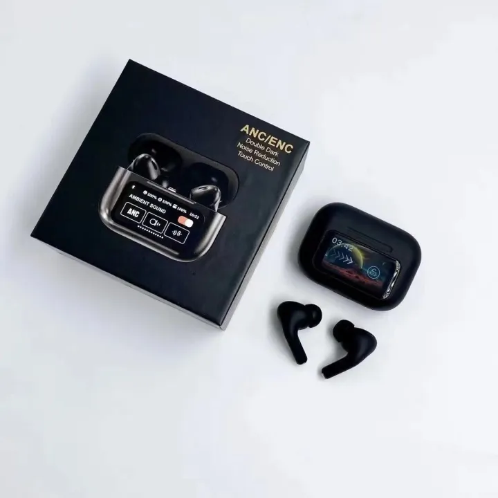 A9 Pro Wireless Earbuds – AirPods Pro Style with ANC, ENC, Touch Control, LCD Display & Super ...