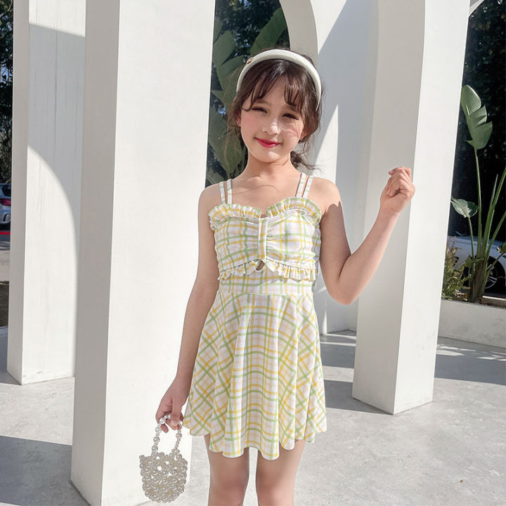 Children's Swimsuit Girls' Children's Dress Two-Piece Hot Spring ...