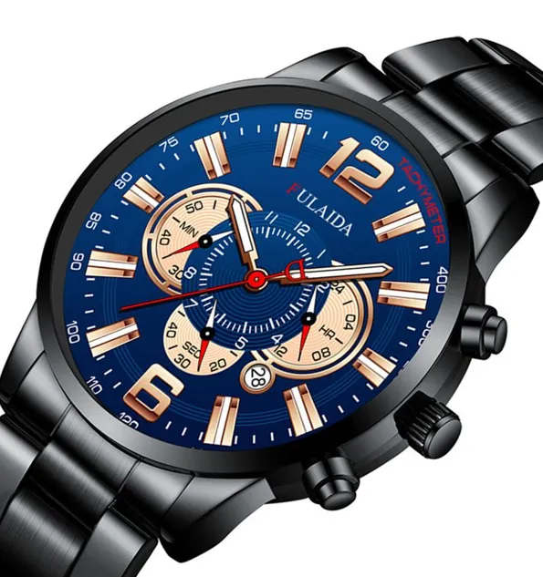 Fashion Mens Watches Stainless Steel Quartz Wrist Watch for Men ...