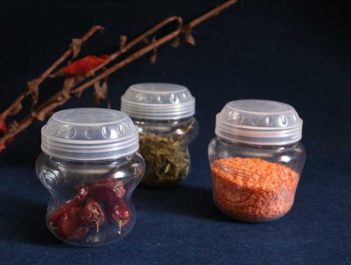 PACK OF 4 PCS - 90 Mm Wide Mouth Storage Jar 500 Grams - DELUXE Design ...