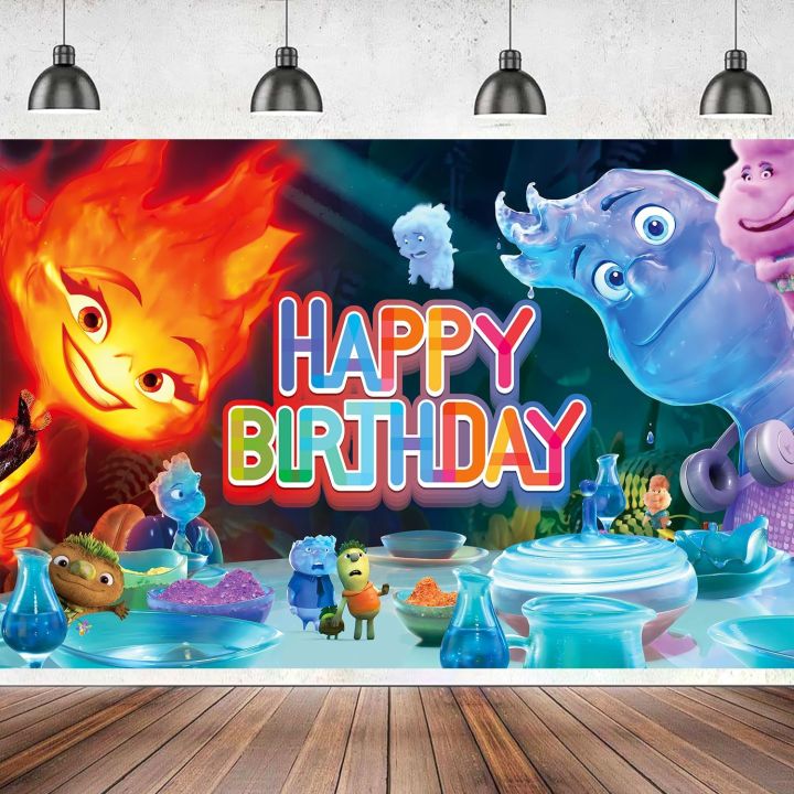 Happy Birthday Elemental Banner, Elemental Birthday Party Supplies ...