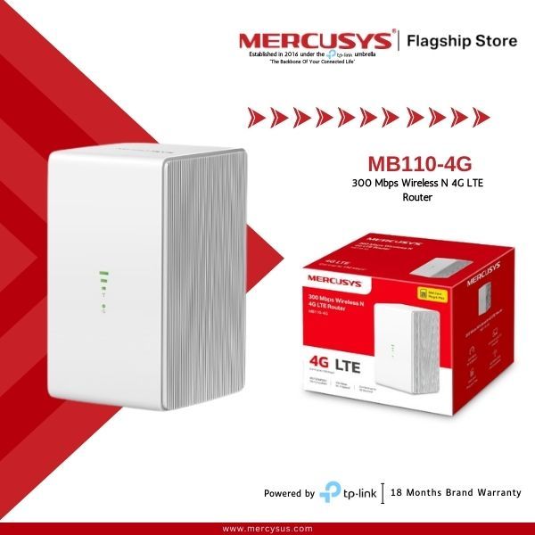 Mercusys Sim 4G LTE Router MB110-4G 300 Mbps Wireless N 4G LTE Router ...