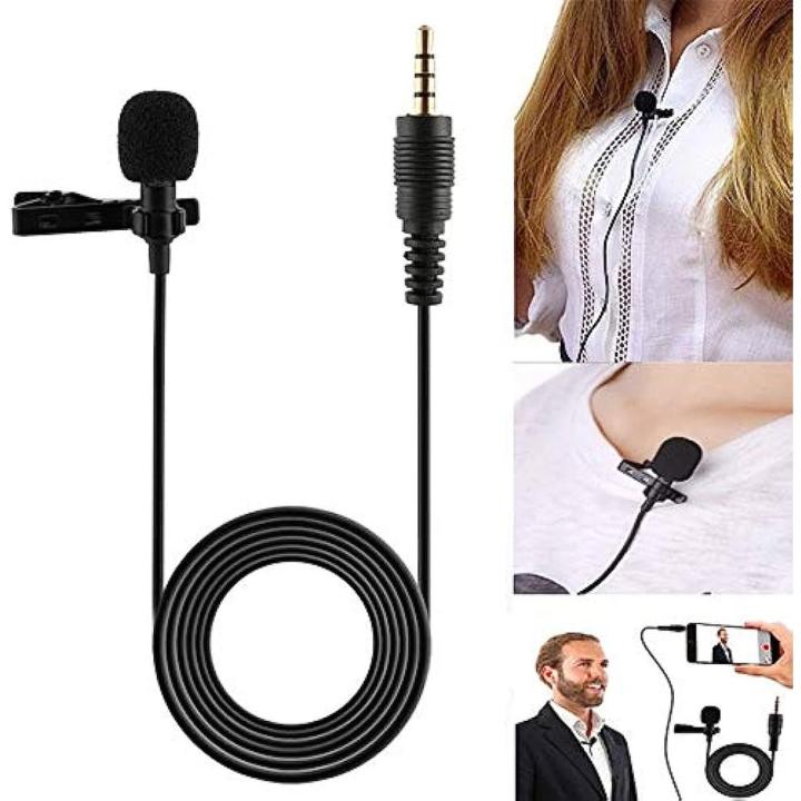 Portable 1.5m Lavalier Mini Microphone Condenser Clip-on Lapel Mic ...