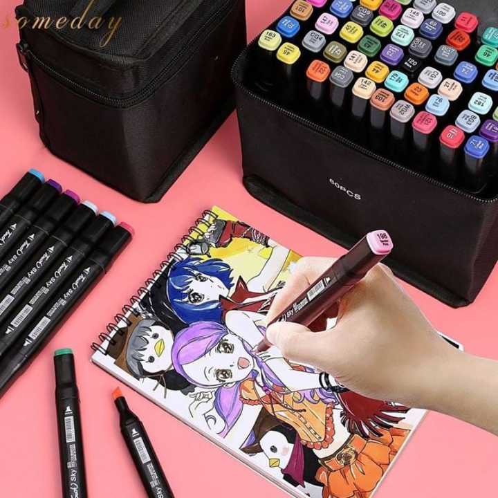 Touch Alcohol Markers Professional Art Set -Double Ended Blendable ...