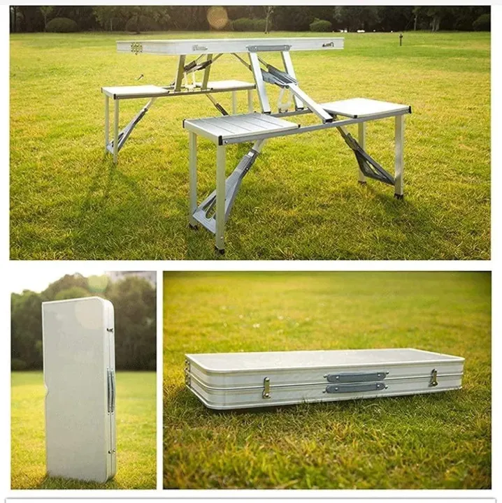 Portable Folding Camping Picnic Table & Chairs Set | Lightweight ...