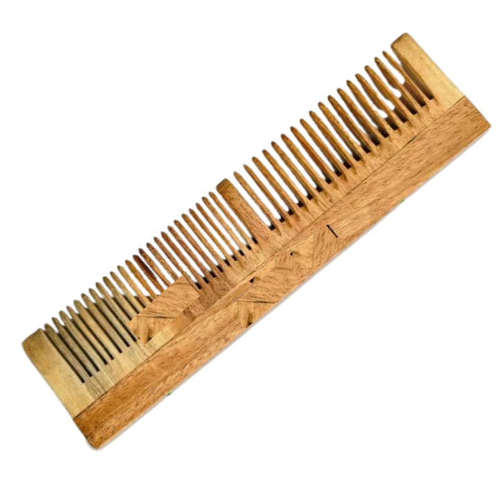 Handmade Neem Wood Comb – Anti-Hair Fall Natural Kanga for Hair Growth ...