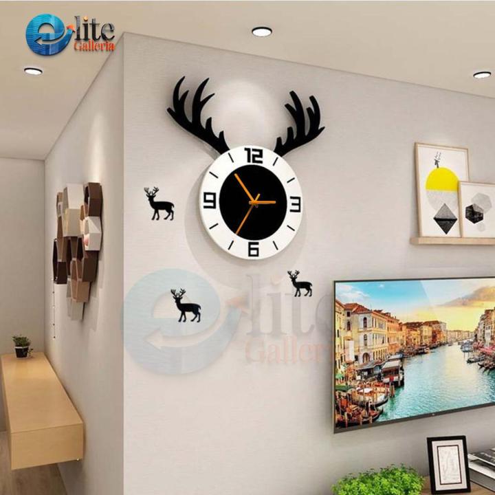 New Deer Wooden Wall Clock Big Size I Wooden Wall Clock I Wall Clock I ...