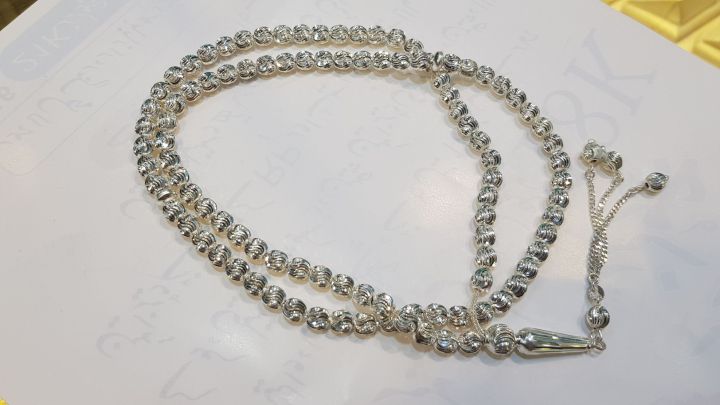 Tasbeeh of 100 beads chandi Tasbih silver Tasbeeh prayer Tasbeeh silver ...