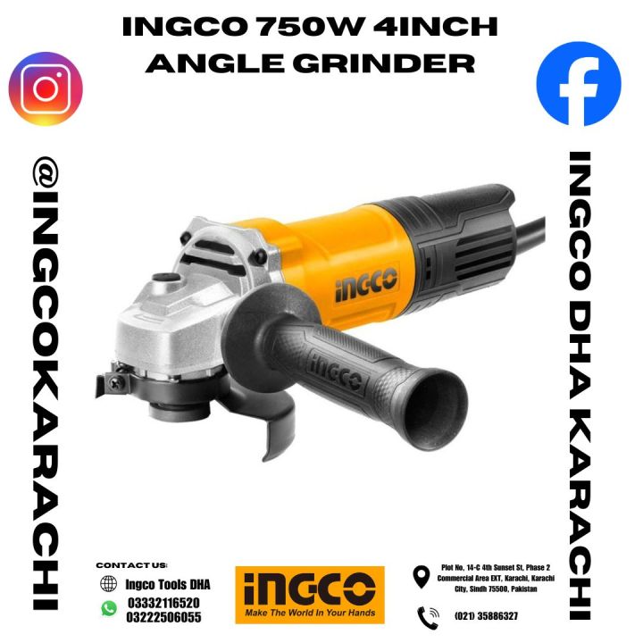 Ingco Angle Grinder 750W 4 inch AG750282 | Daraz.pk