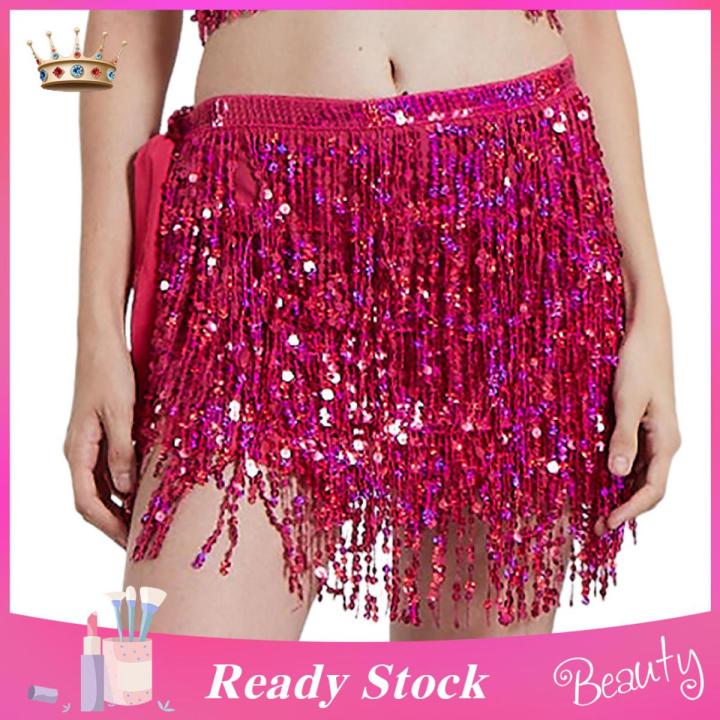 Trendygirl Belly Dancer Skirt Mini Skirt Multi Layers Shiny Sequin ...