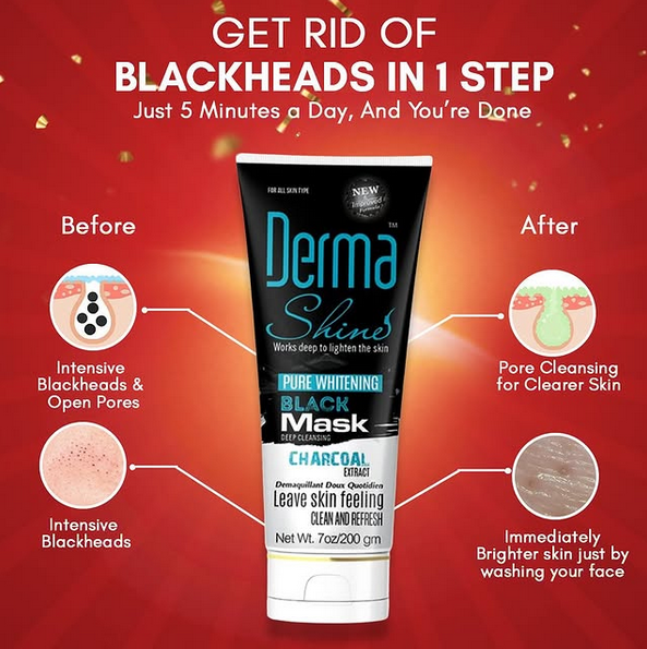 Derma Shine Peel Off Charcoal Black Mask 200gm | Daraz.pk