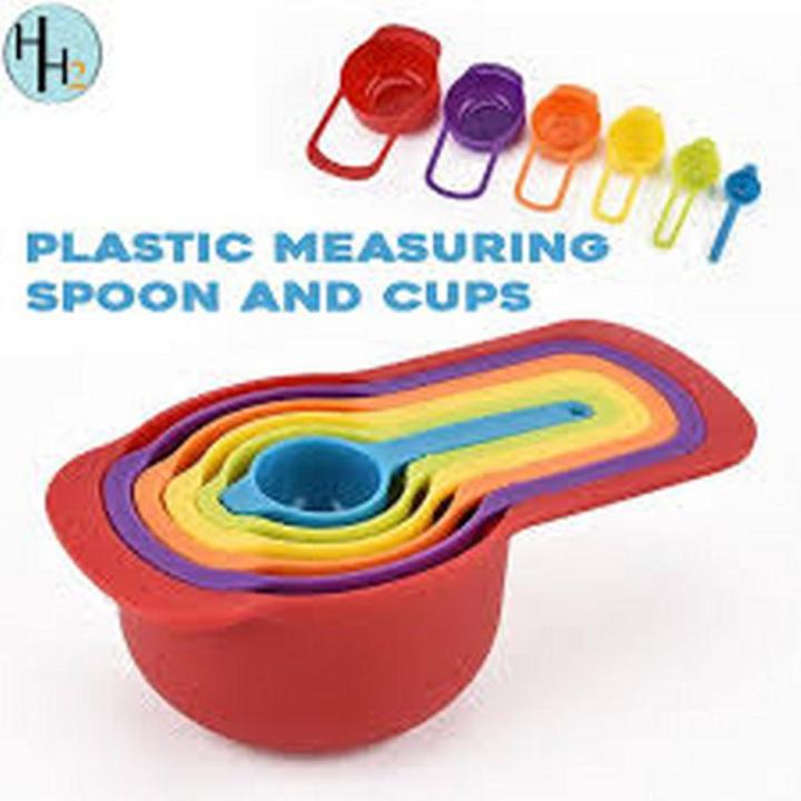 Plastic Colorful Measuring Spoon Measuring Cup 6 pcs Set Multi-Function Spoons Kitchen Tools Set ...