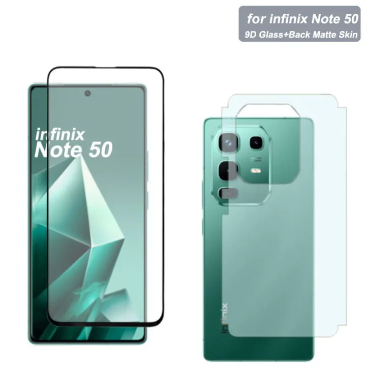 2 in 1 Infinix Note 50 Complete Black 9D 5D 10D 11D 6D Tempered Glass ...
