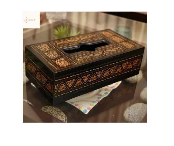 Wooden Pak Nakshi Art Tissue Box with Lid | Luxury Wooden Napkin Holder ...