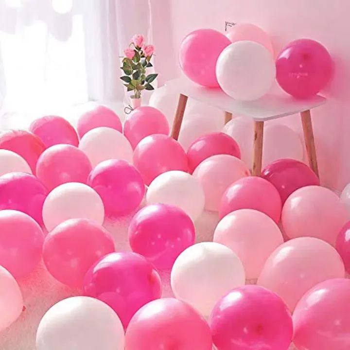 Pack of 50 Balloons(white, Blue, Golden,Pink,Blue, Red,Black,Yellow ...