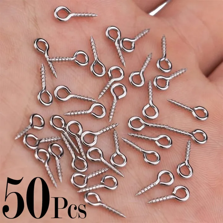 Metal Screw Pins Hooks Small Hoop Pegs for Resin Keychain Crafts - Mini ...
