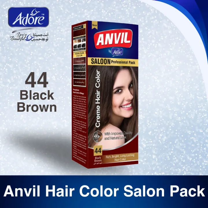 Anvil Saloon Pack Professional 44 Black Brown (Creme Hair Color) by ...