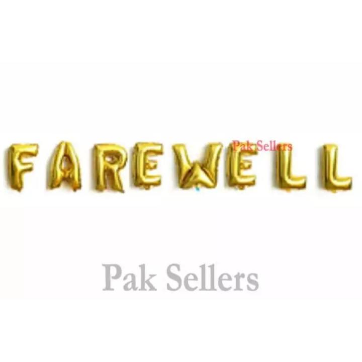 FAREWELL - Alphabets Foil Balloons Golden Color | Daraz.pk