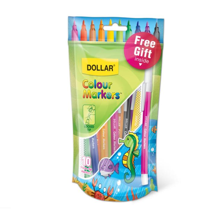 Dollar Colour Marker 10's Assorted Pouch pack | Daraz.pk