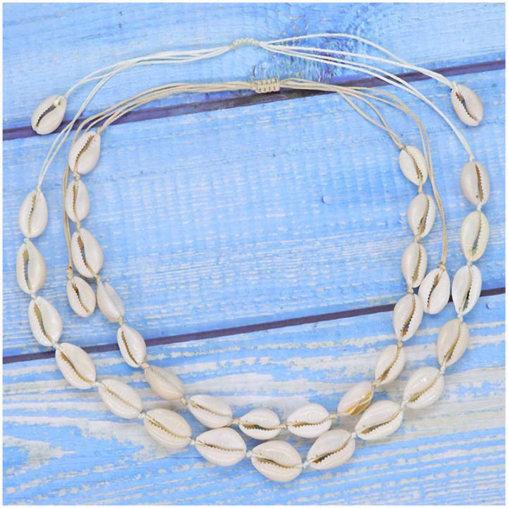 Natural Sea Shell Charm Bracelets Necklace For Women Men Summer Sandy ...