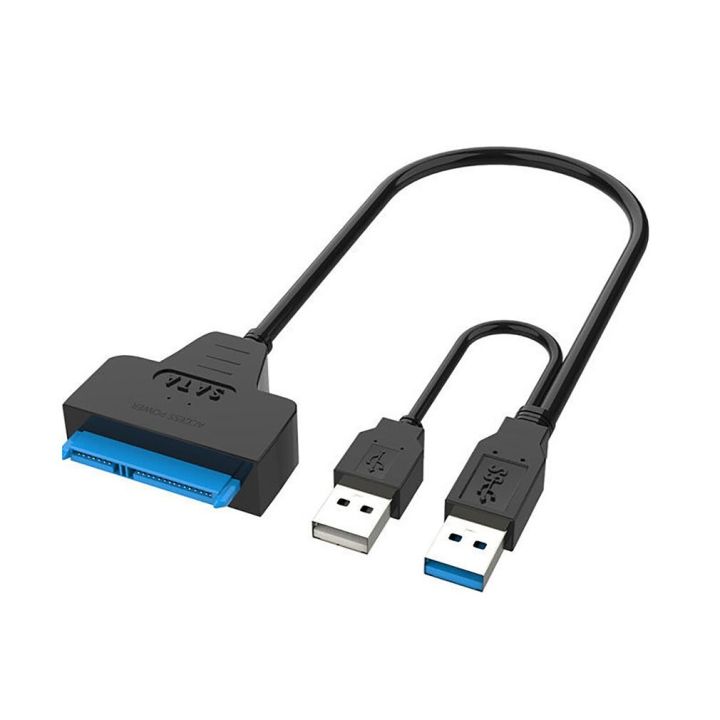 Dual USB3.0 2.0 To SATA Adapter Powered SATA 22 Pin Hard Drive ...