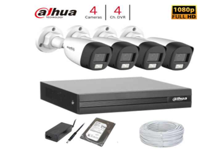 Dahua 4 FHD Full Color CCTV Camera Package Dahua | Daraz.pk
