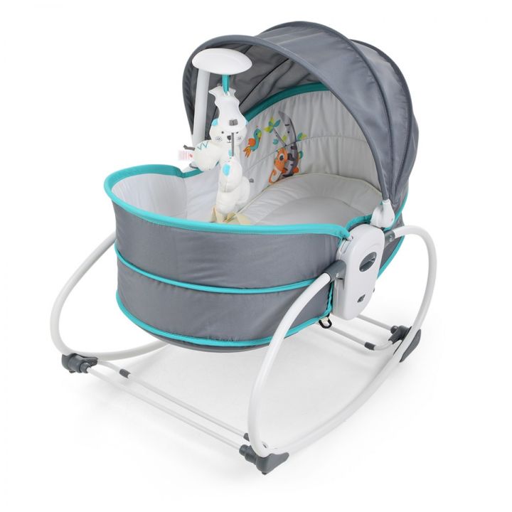Mastela 5 in 1 Rocker, Bouncer Chair with Removable Bassinet 6037 (Gray ...
