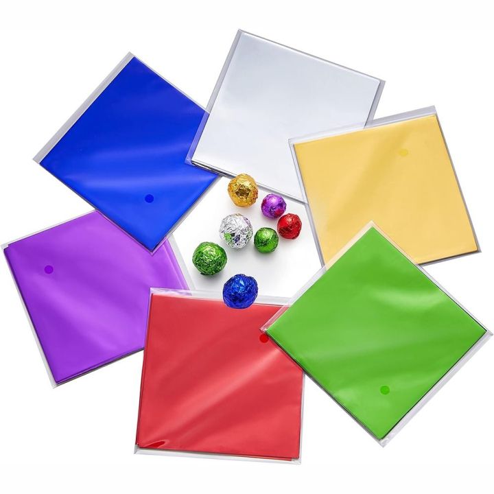 New 9 Colors Foil Candy Wrappers Square 8x8cm Candy Wrapping Paper ...