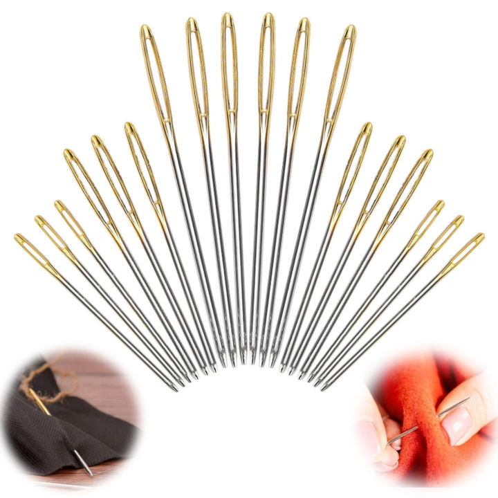 18pcs Thick Wool Darning Needle Embroidery Needle Set Big Eye Blunt ...