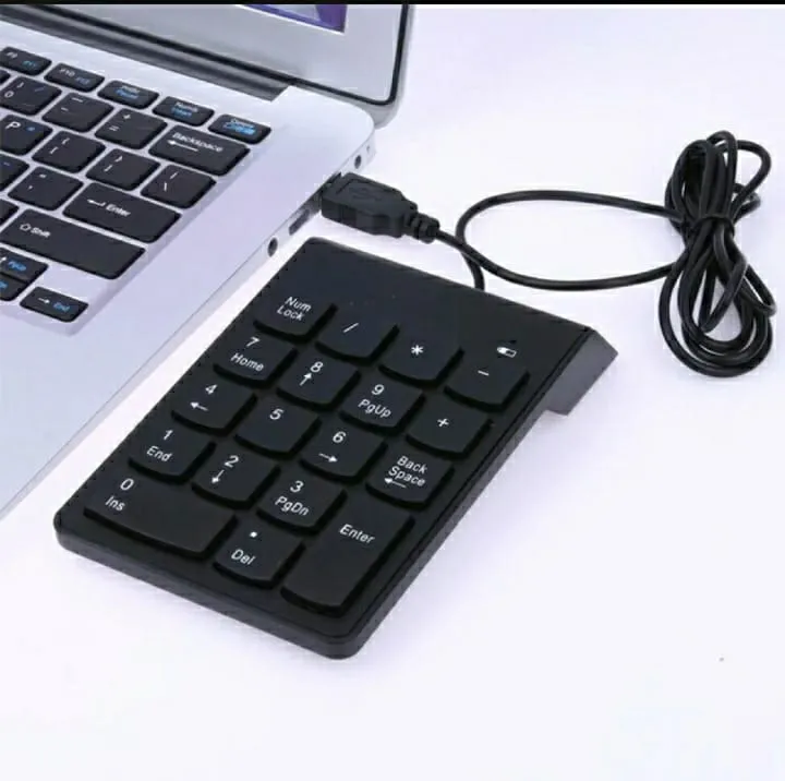 minin black USB Wired Numeric keypad 19 keys external digital pad ...