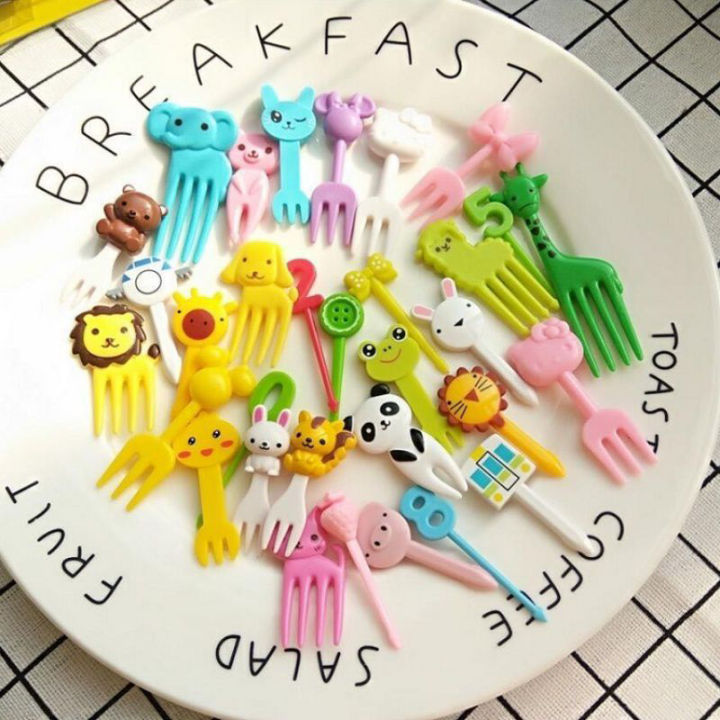 79/68 // 60/50/46/40pcs Children's animal fruit fork cake dessert fork ...