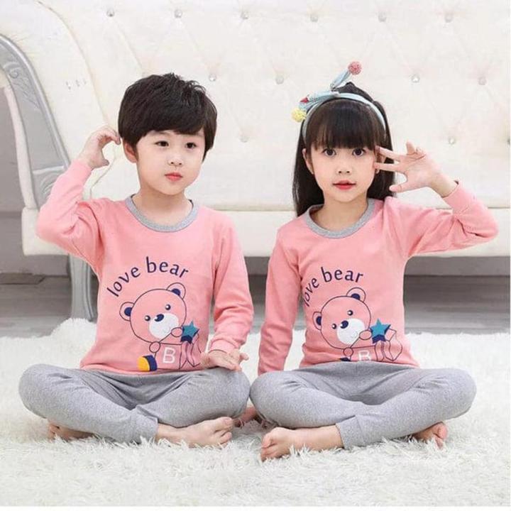 Baby & Baba Love Bear Printed Design Full Sleeves Style Kids Night Suit ...