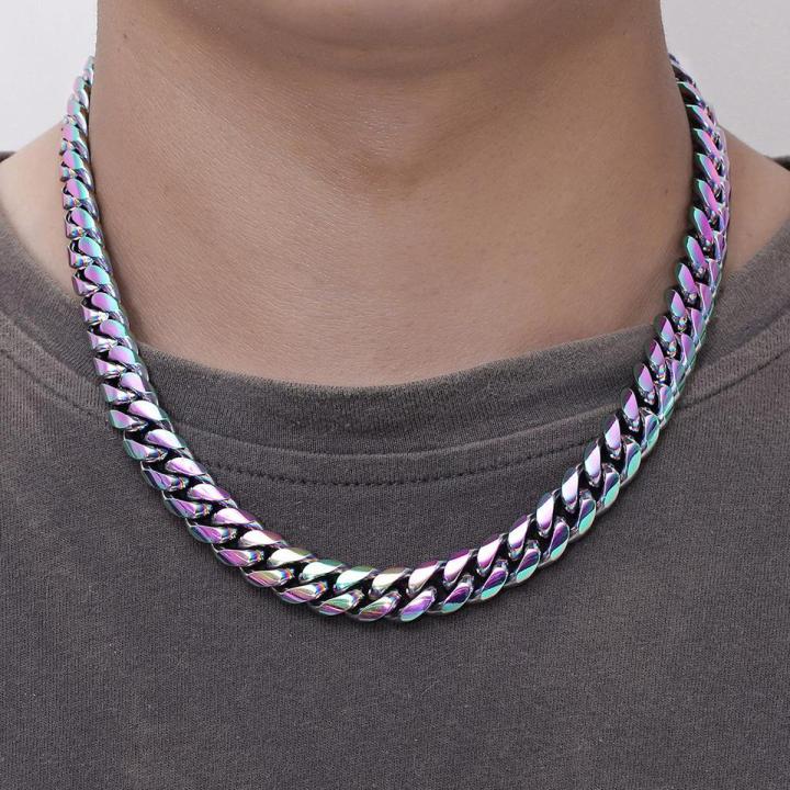 NEW STYLE MULTI SHADE HEAVY NECK CHAIN FOR BOYS , RAINBOW CHAIN FOR MEN ...
