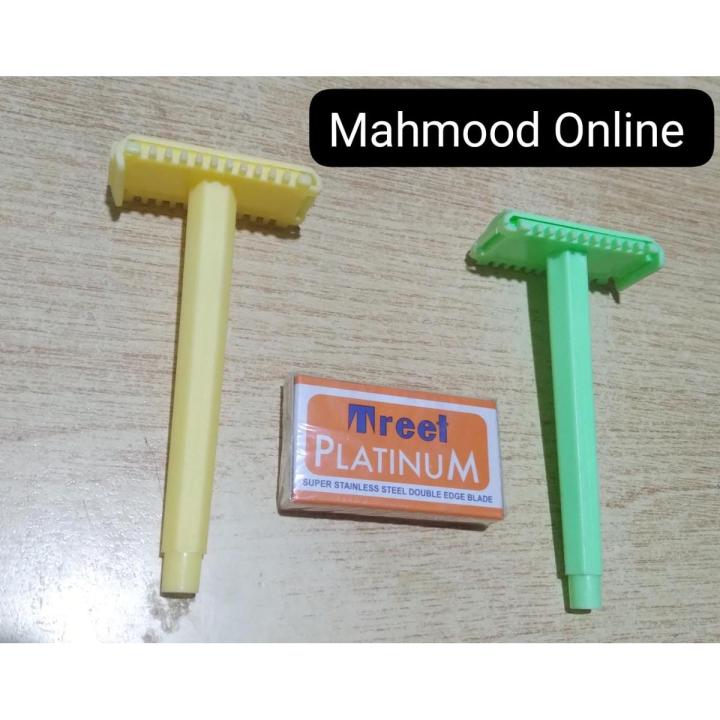 Reusable Double Edge Body Comb Safety Razor With Extra 10-Blades | Daraz.pk