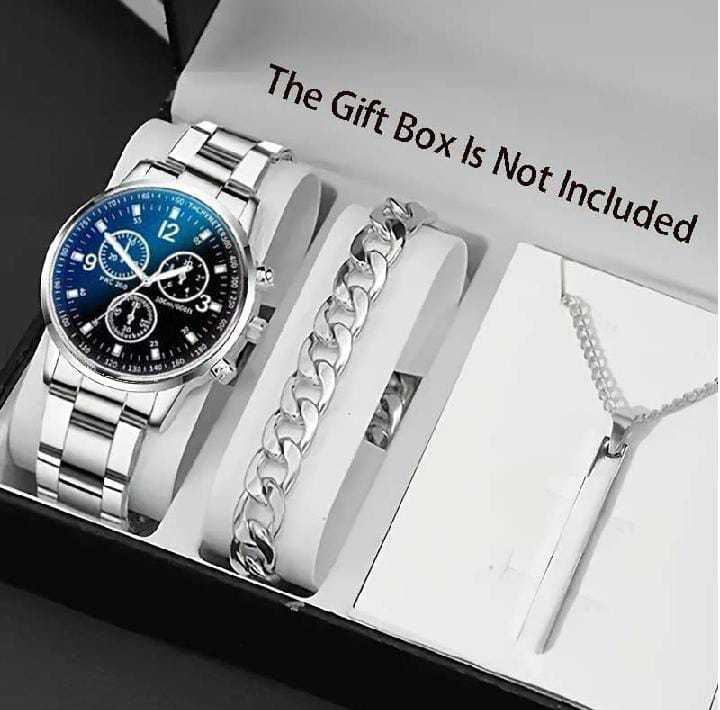 Pack of 3 Gift pack Watch for Men / Boys - Stylish Stainless Steel ...