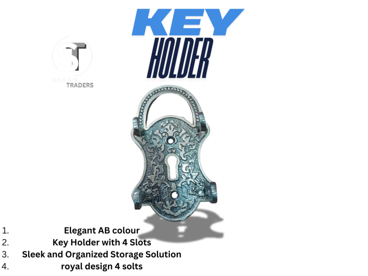 Metal Key Holder royal Design Wall Mounted 4 Key Hooks Rack With Screws ...