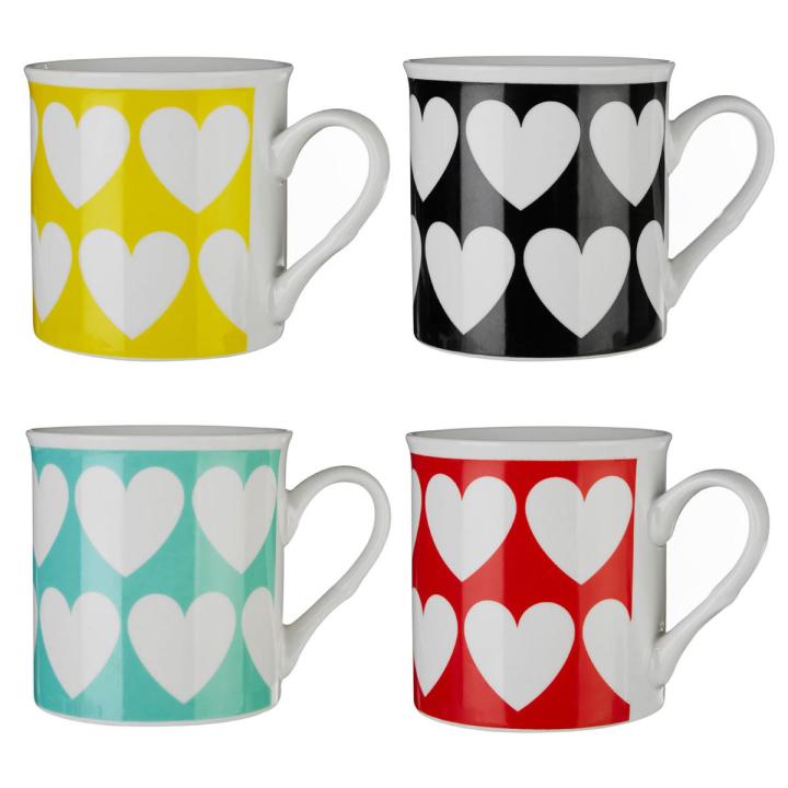 Heart Design Mugs - Set of 4 - Premier Home 722971 | Daraz.pk