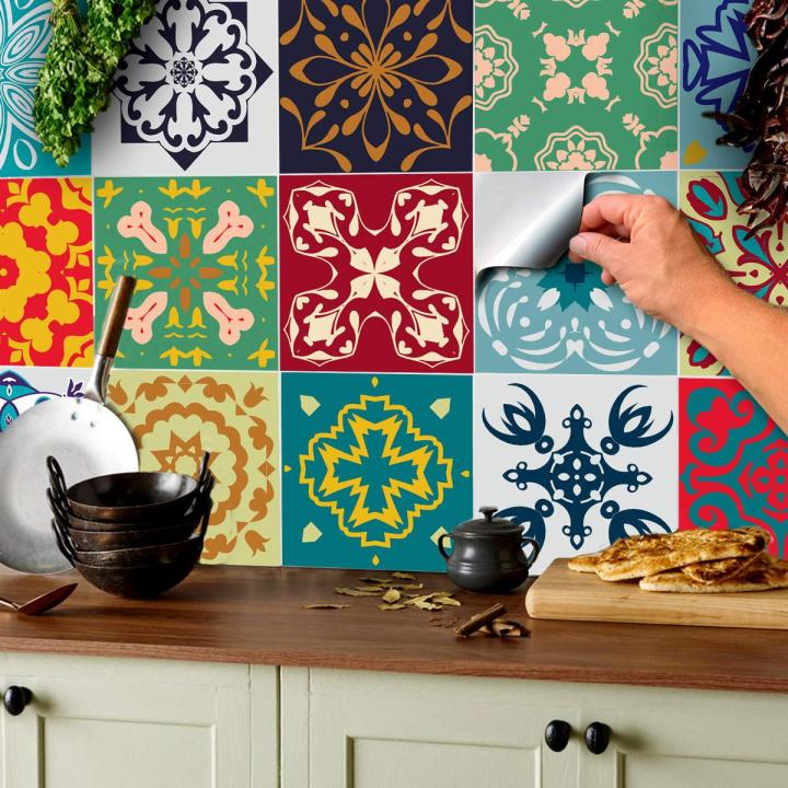 Tile Stickers Pack of 12 pieces for Home Decor for Walls Self Adhesive Tile Sticker 5 in by 5 in 12 Pieces Daraz.pk