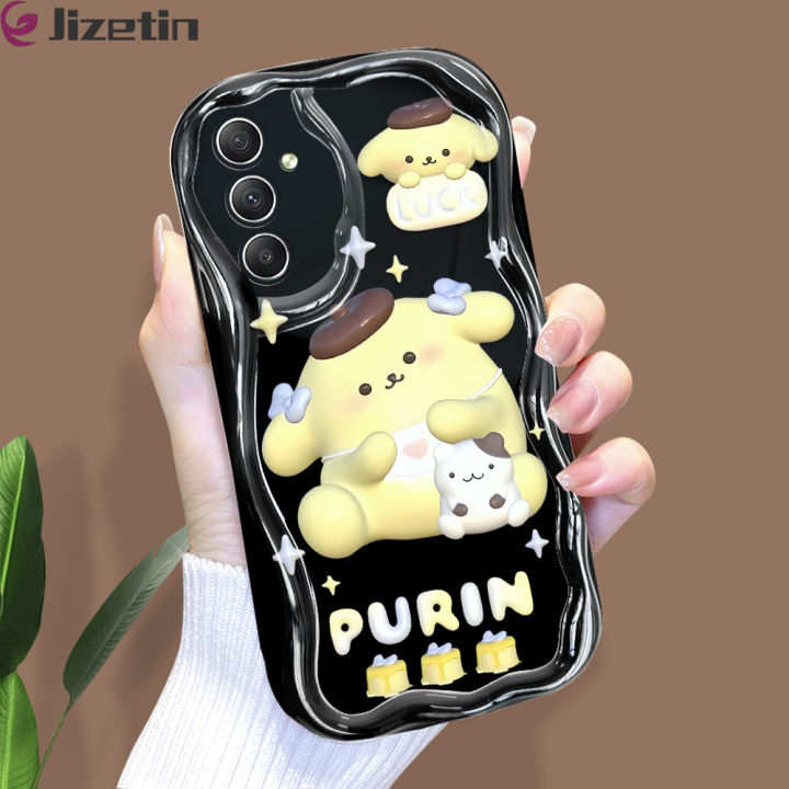 Jizetin for Samsung A34 5G Back Cover Cute Purin Cream Wavy Edge Soft ...