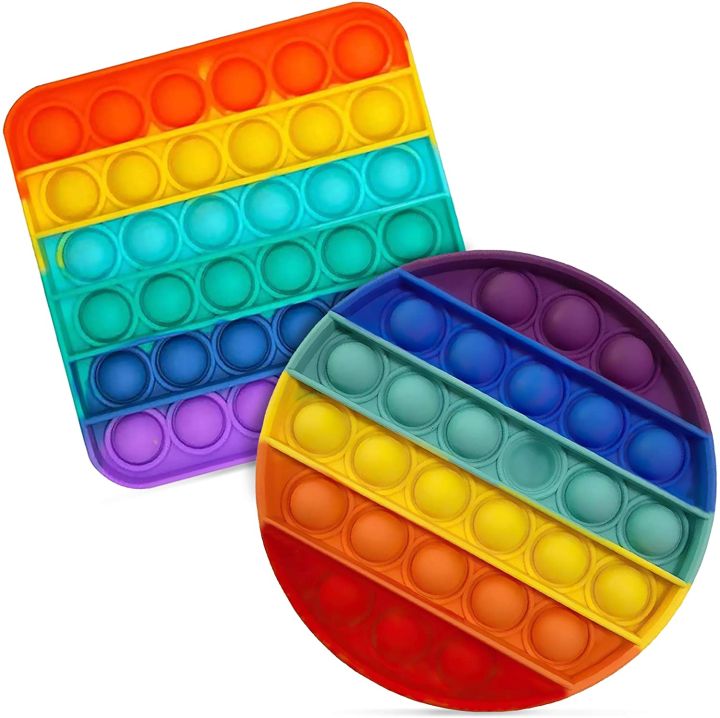 Pop It Fidget Spinner Push Pop Bubble Toy Rainbow Heart Rainbow Square ...