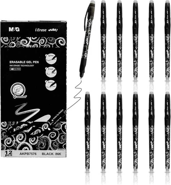 M&G I Erasable Gel Pen ultra soft grip Black & Blue available | Daraz.pk