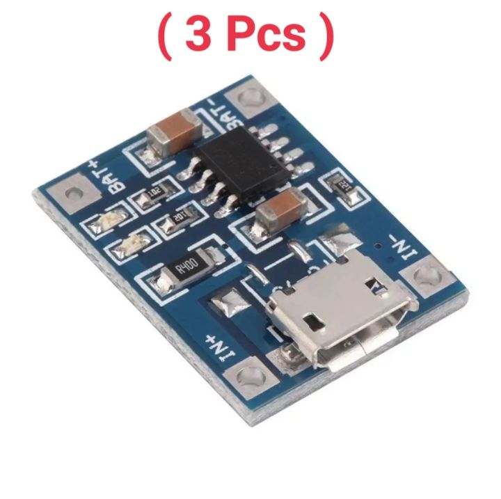 3 PCS USB 5V 1A 18650 TP4056 Lithium Battery Charger Module Charging ...
