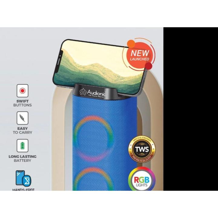 AUDIONIC BLAZE BLUETOOTH PORTABLE SPEAKER RECHARGEABLE RGB LIGHTS ...