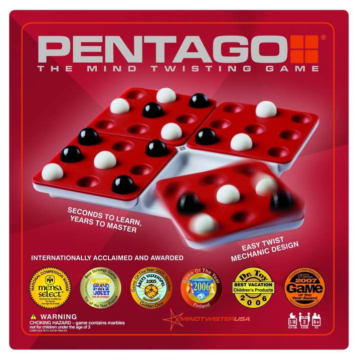 Pentago Two Mind Twisting Board Game For Kids Puzzle Strategy ...